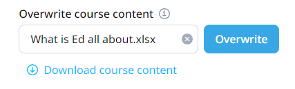 Overwrite Course Content